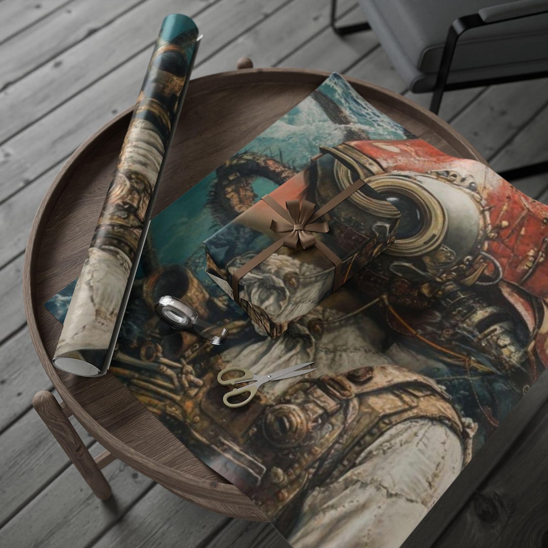 Marine Marvels Wrapping Paper, Unique Gift Wrap for Holidays, Artistic ...