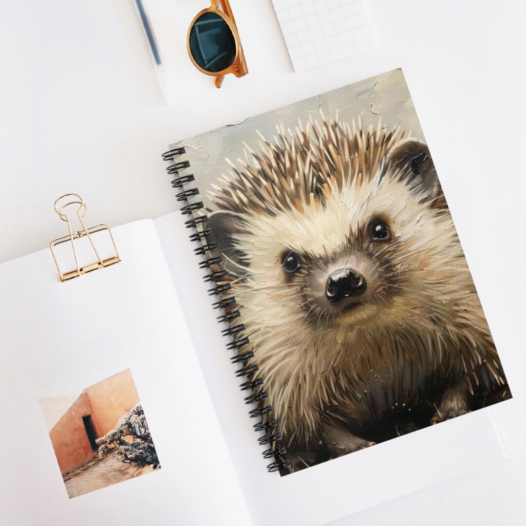 Hedgehog Spiral Notebook - Ruled Line Journal, Writing Gift, School ...