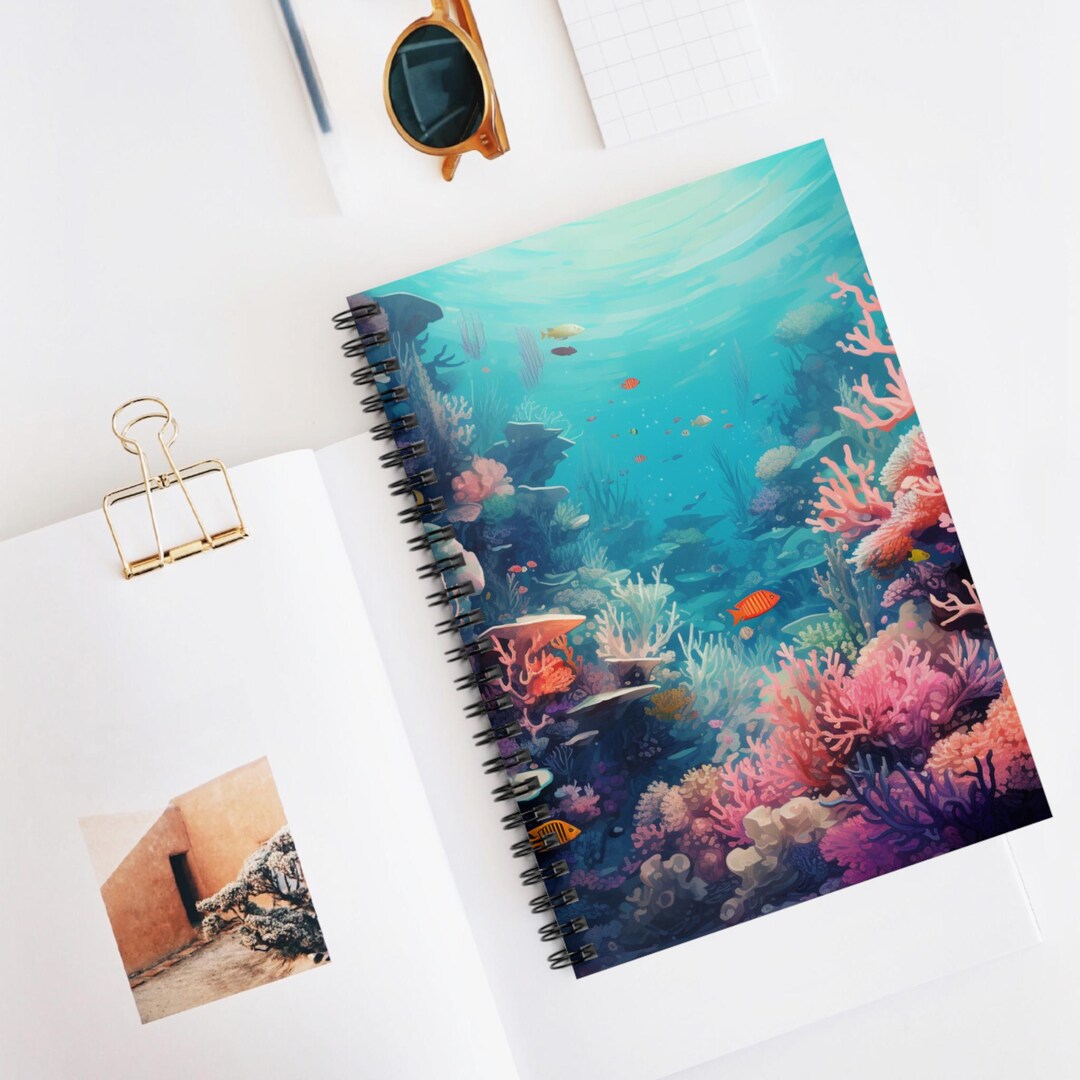 Coral Reef Spiral Notebook - Vibrant Ocean Design, Coral Art Journal ...