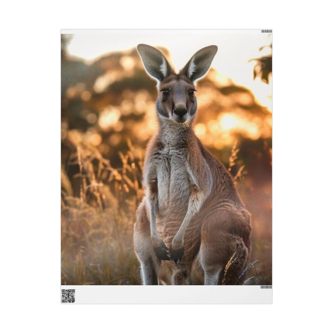 Kangaroo Wrapping Paper Featuring Kangaroo, Eco-friendly Gift Wrap ...