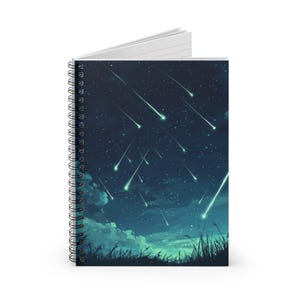 Meteor Showers Spiral Notebook - Night Sky Design, Journal, Planner ...