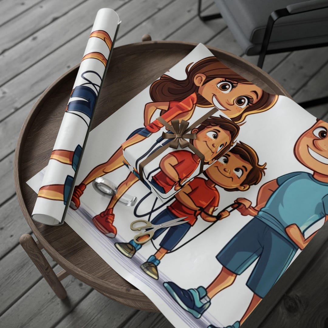 Fit Family Fun Wrapping Paper - Active Lifestyle Gift Wrap, Wellness ...