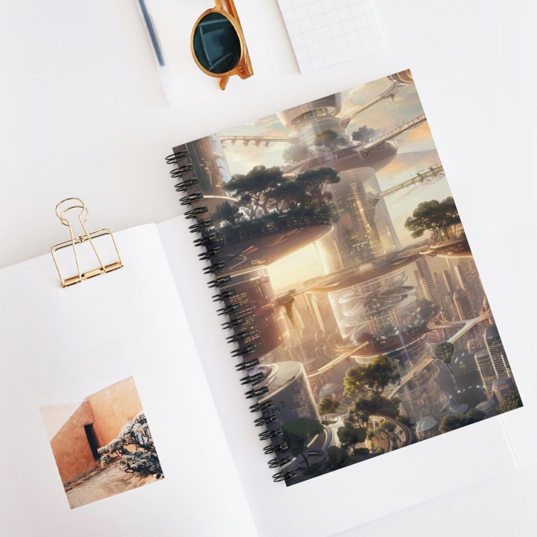 Futuristic Cities Spiral Notebook - Sci-fi Urban Journal, Future World ...