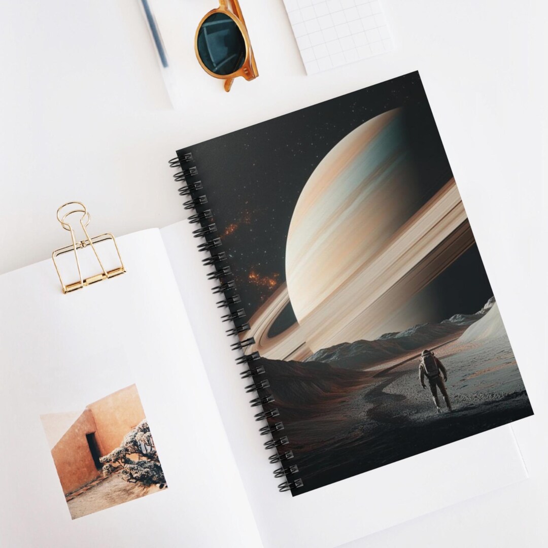 Exploring Saturn Spiral Notebook - Ruled Line, Astronaut Journal, Space ...