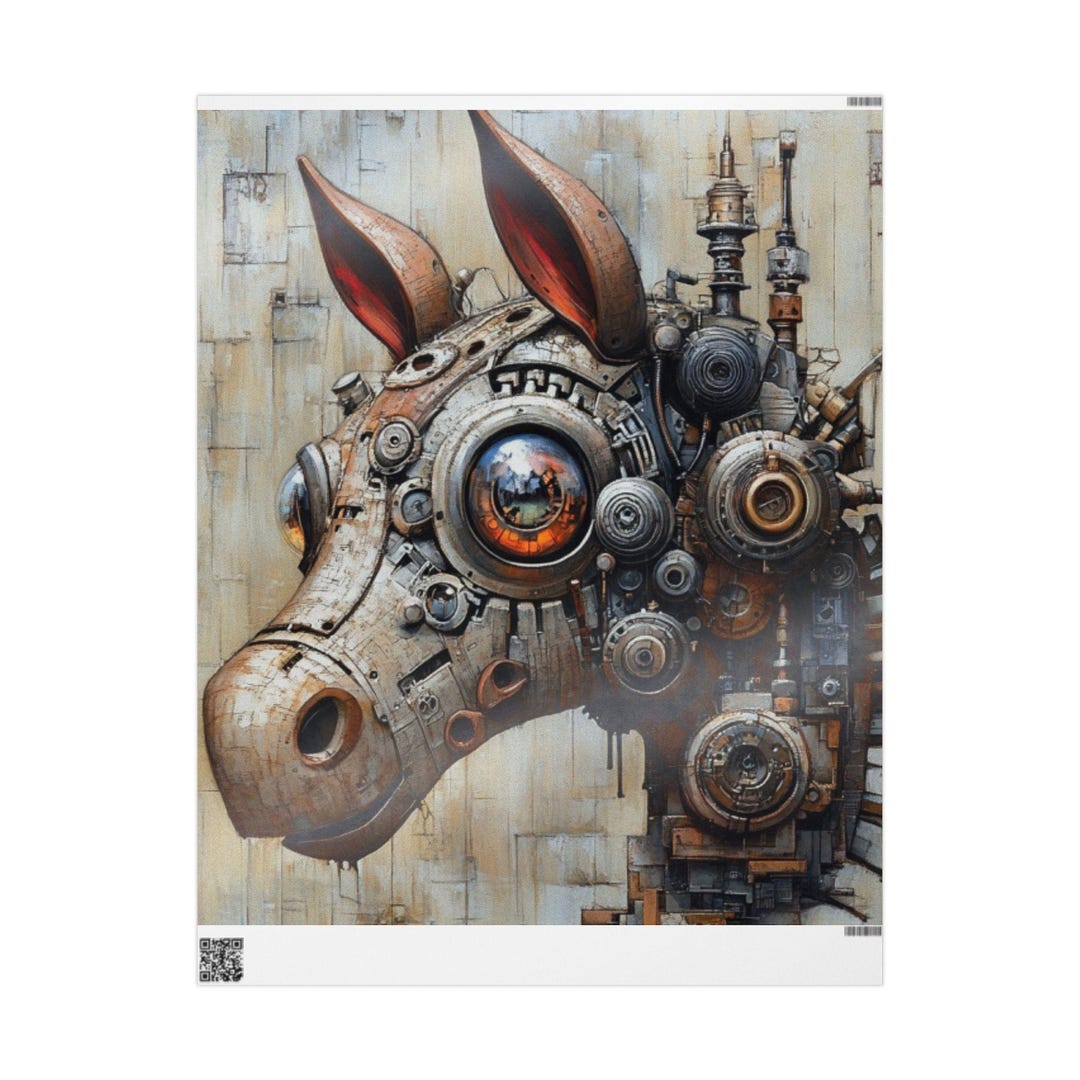 Mechanical Menagerie Wrapping Paper - Steampunk Animal Gift Wrap ...
