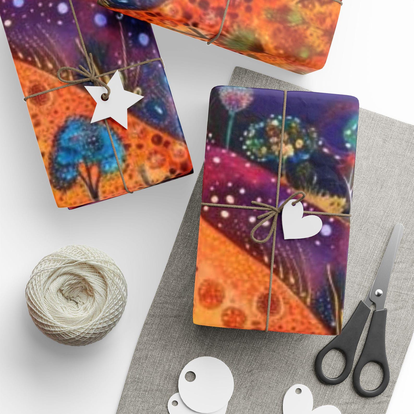 Australian Dreamtime Wrapping Paper, Colorful Gift Wrap, Bohemian Style ...