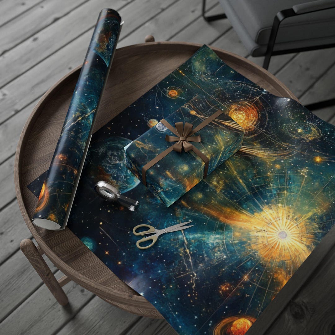 Cosmic Cartography Wrapping Paper - Star Map Gift Wrap, Space ...