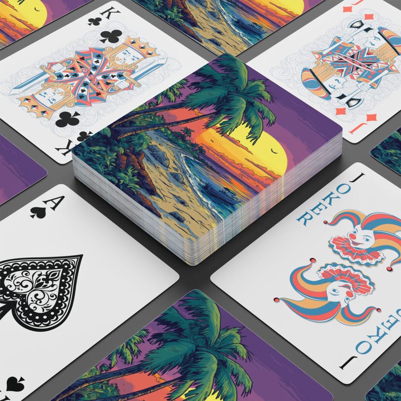 Key West Sunset Playing Cards - Tropical Paradise Deck, Vibrant Sunsets ...