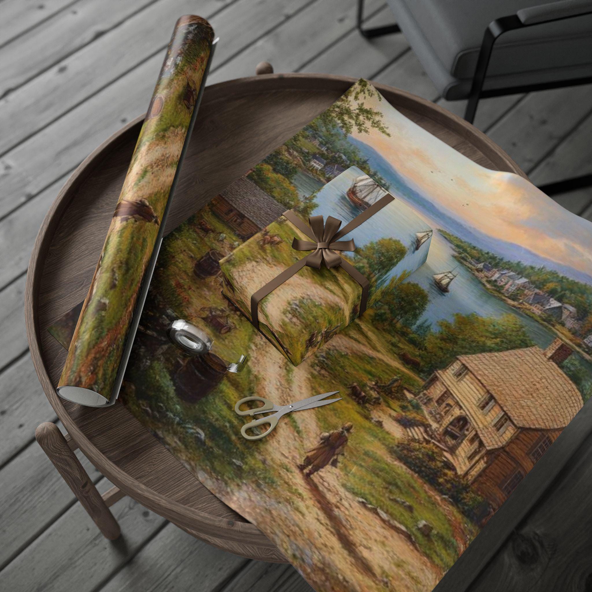 Colonial America Wrapping Paper, Nature-inspired Gift Wrap, Perfect for ...