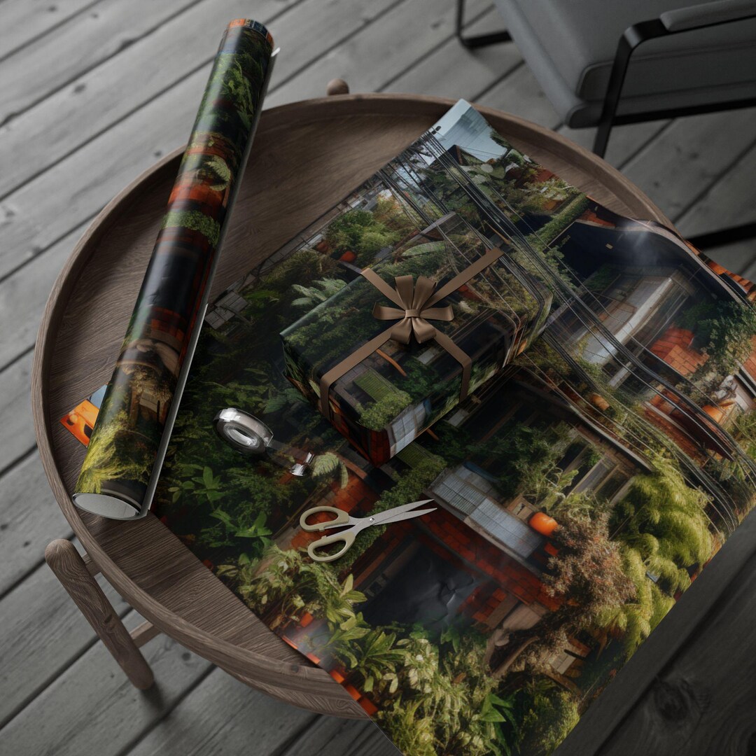 Vietnam Architecture Wrapping Paper, Botanical Gift Wrap, Plant-themed ...