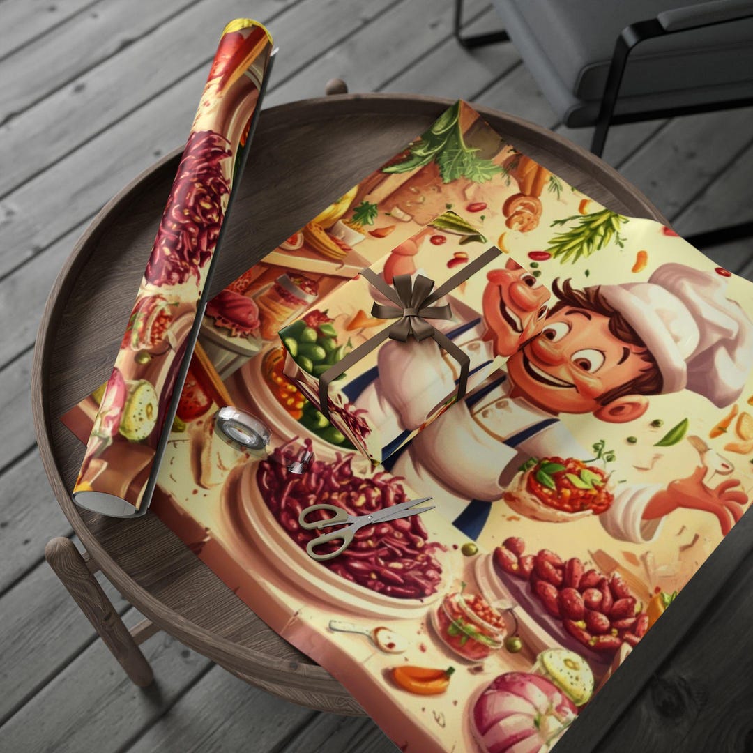 World of Flavors Wrapping Paper, Perfect for Birthdays, Cookouts ...