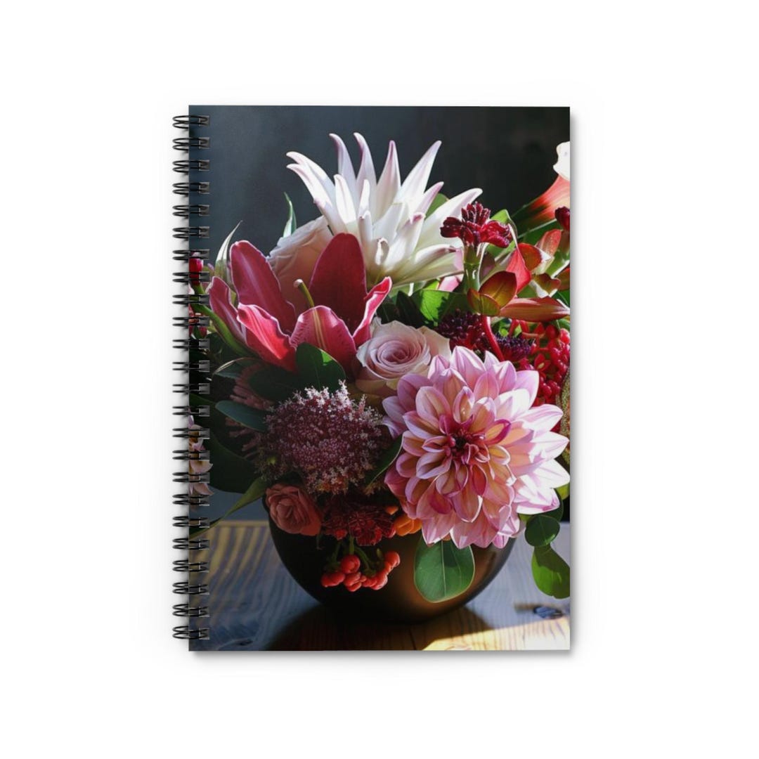 Beautiful Arrangement Spiral Notebook - Ruled Line | Vibrant Flower ...