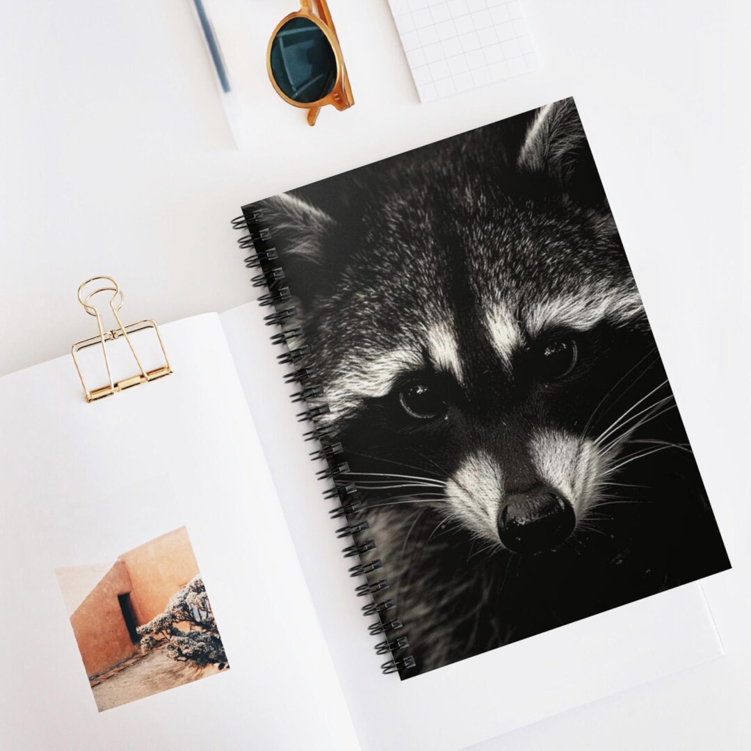 Raccoon Spiral Notebook, Nature Lover Gift, Wildlife Journal, Eco ...