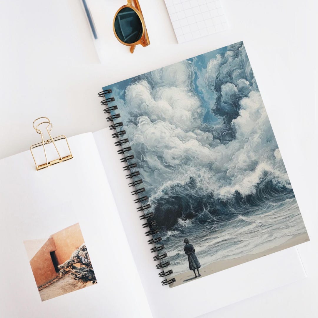 Weather Wonders Spiral Notebook - Ruled Line, Ocean Waves Art Journal ...