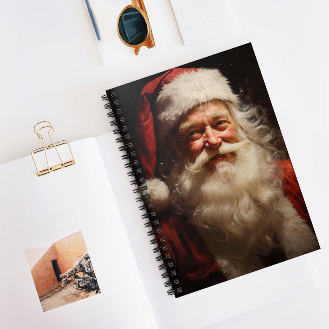 Santa Claus Spiral Notebook, Christmas Journal, Holiday Planner, Gift ...