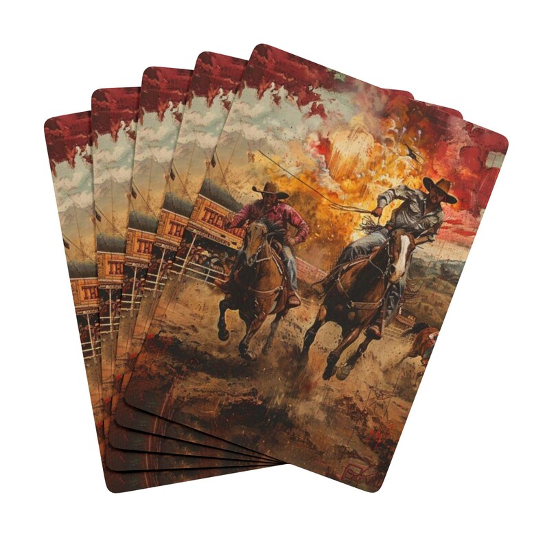 Wild West Rodeo Playing Cards - Cowboy Rodeo Deck, Western Themed Art ...