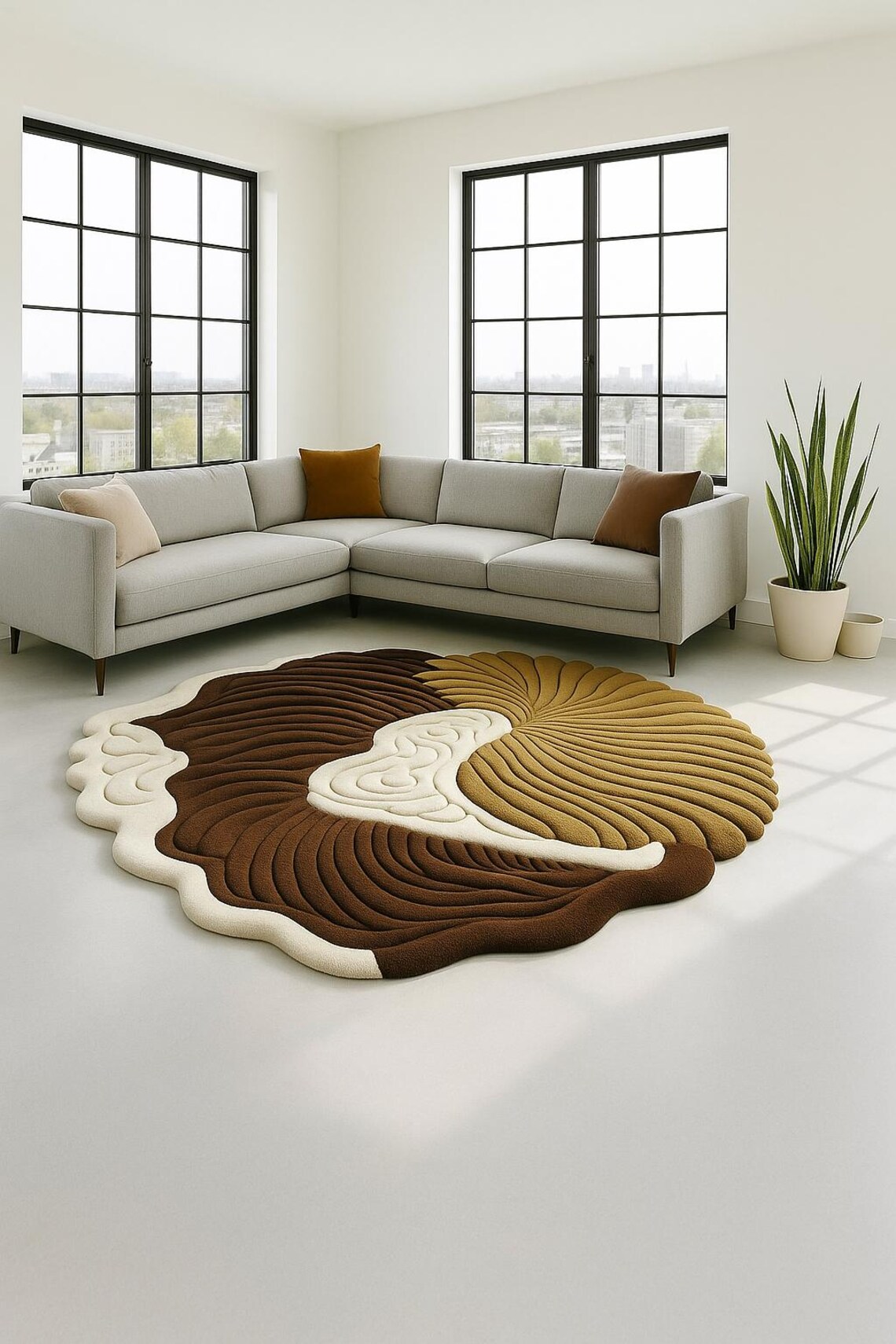 Handmade Abstract Wool Rug: 3D Texture, Contemporary Design - Etsy