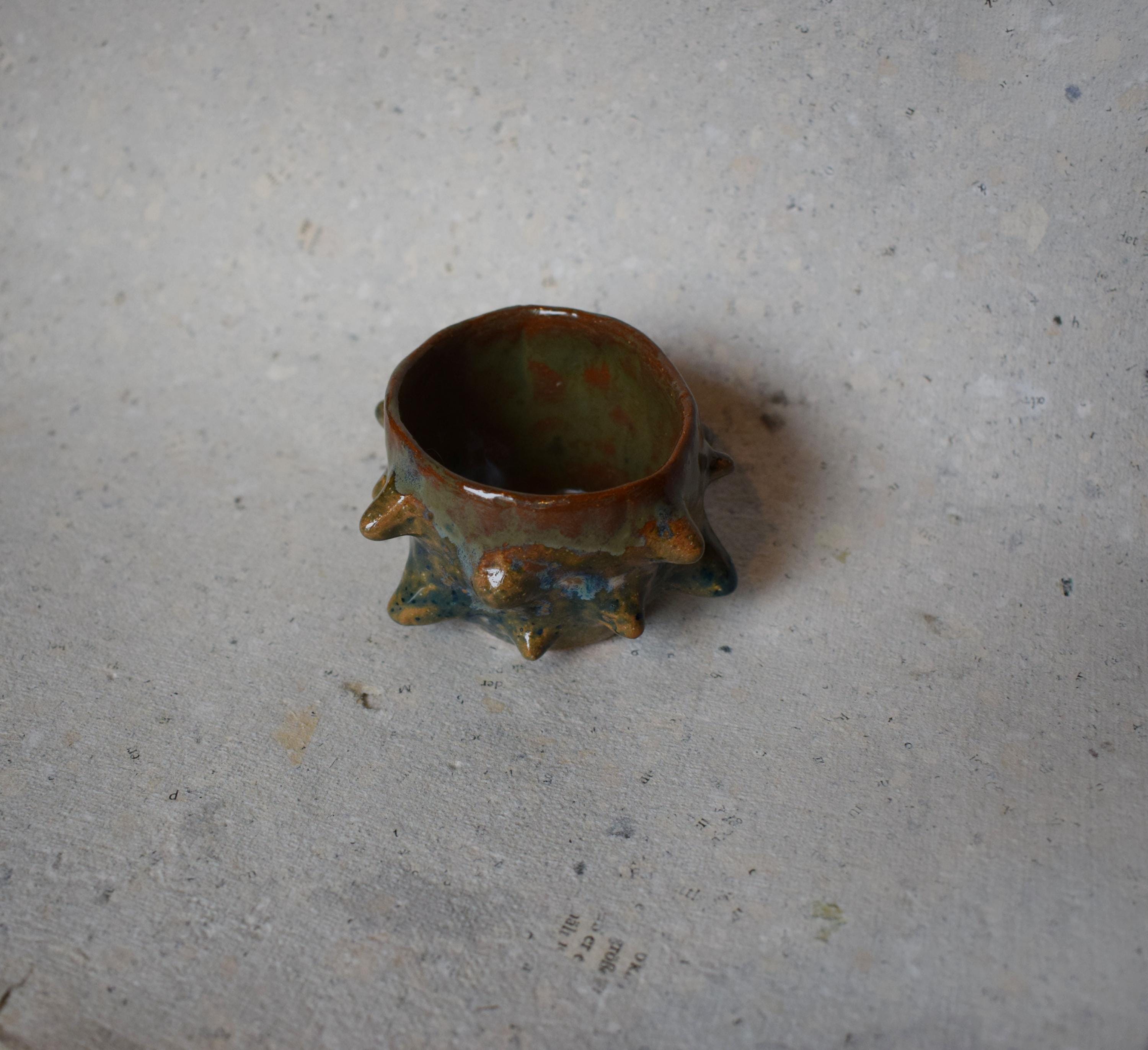 Green Ceramic Spiky Cup - Etsy