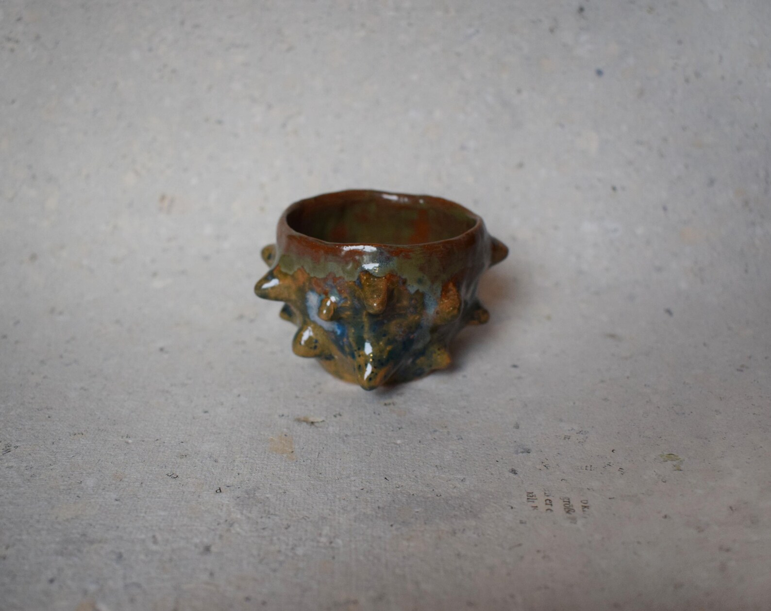 Green Ceramic Spiky Cup - Etsy