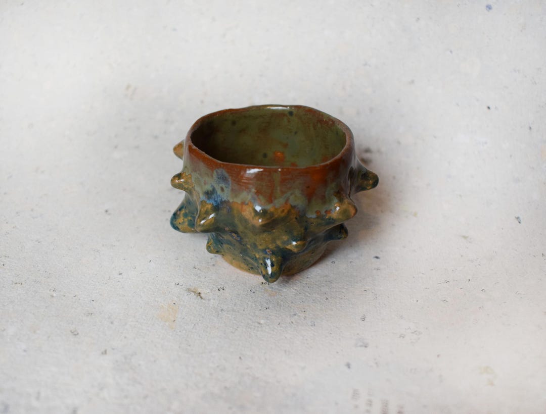 Green Ceramic Spiky Cup - Etsy