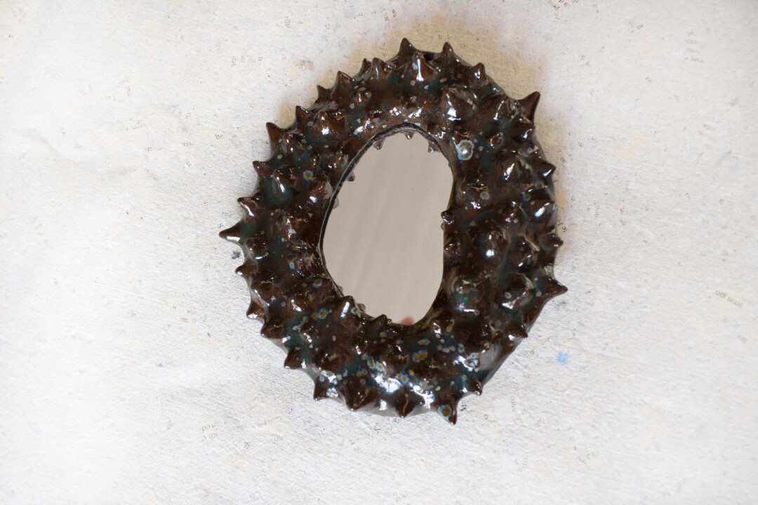Handmade Spiky Ceramic Mirror – Unique Artistic Wall Decor - Etsy