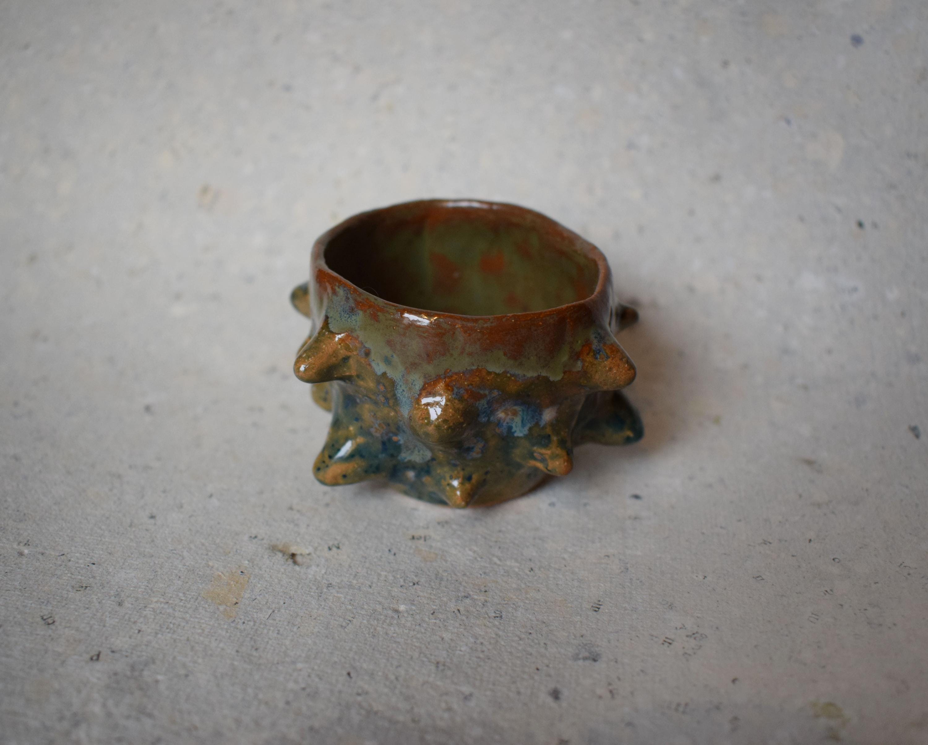 Green Ceramic Spiky Cup - Etsy