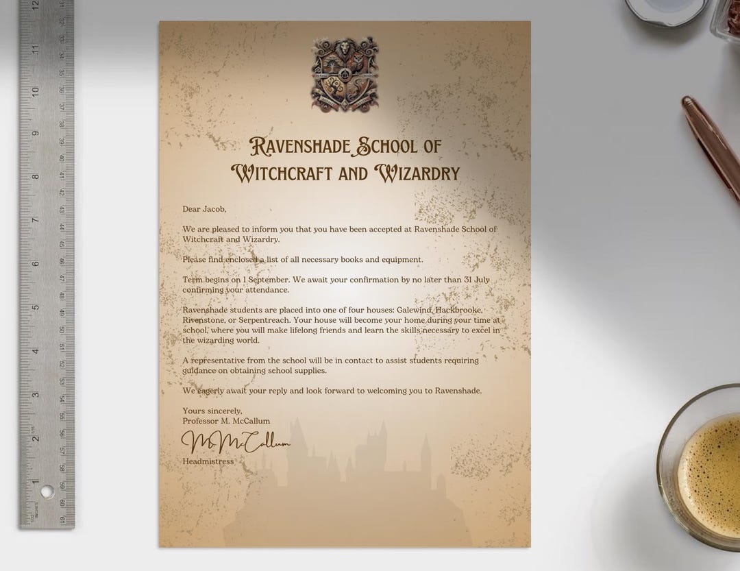 Magical Wizard School Acceptance Letter Set | Editable 11th Birthday ...