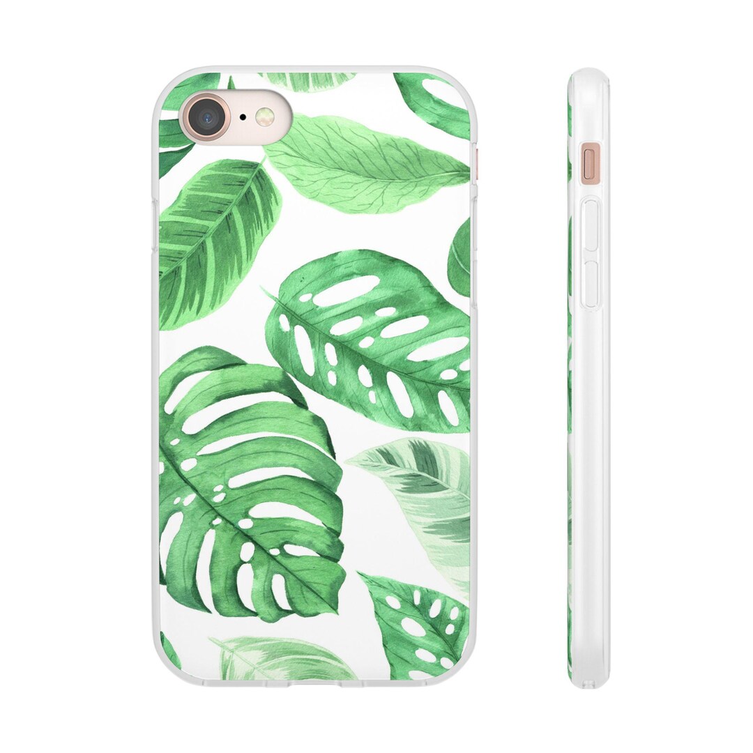Tropical Palm Leaves Green Jungle Vibes Large Leaf, Phone Case ...