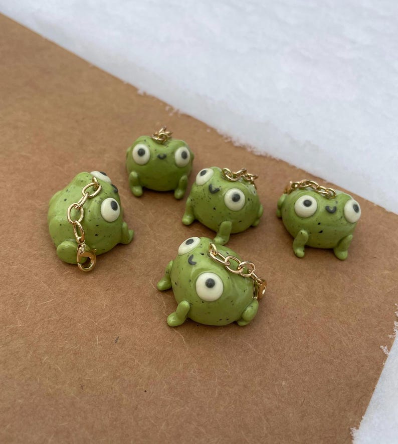 Puddle the Frog - Polymer Clay Keychain - Etsy