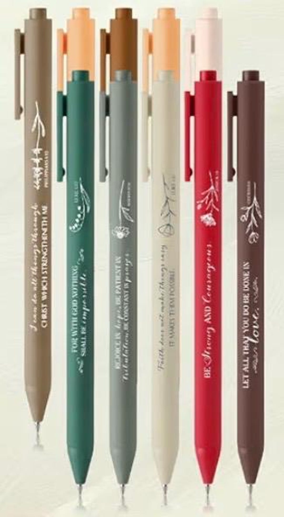 Bible Verse Pens | Earth Tone Scripture Pens, Set of 10 - Etsy
