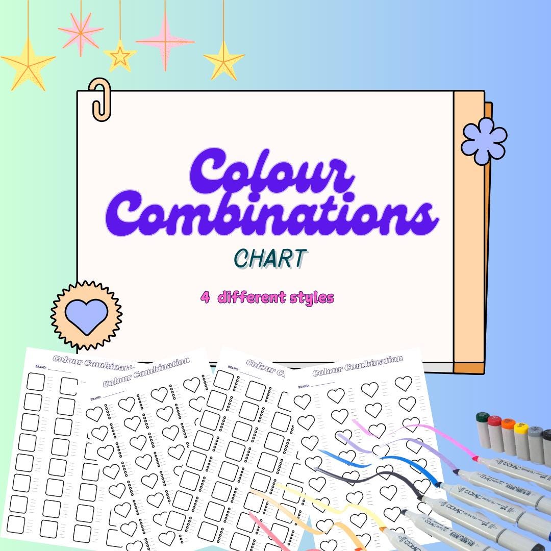 Colour Combinations Templates, 4 Different Styles - Etsy