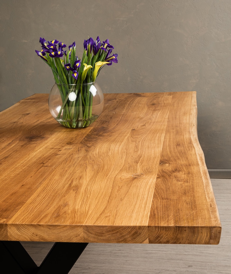Live Edge Oak Dining Table Top, Solid Wood Tabletop, Custom Sizes ...