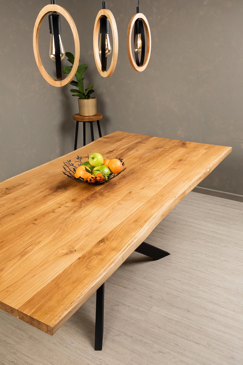 Live Edge Oak Dining Table Top, Solid Wood Tabletop, Custom Sizes ...