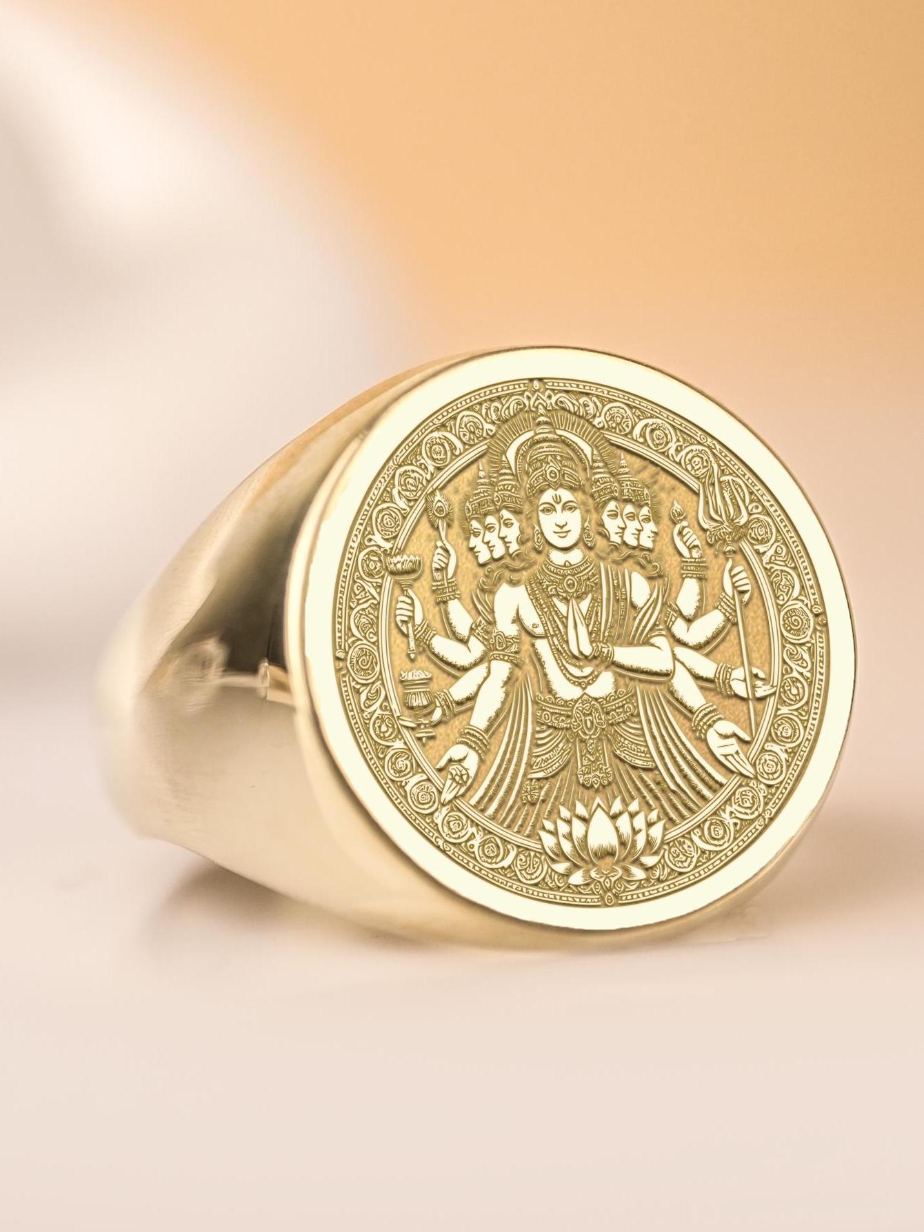 Sterling Silver Vishnu Signet Ring - Religious Hindu Gift for Him - Etsy