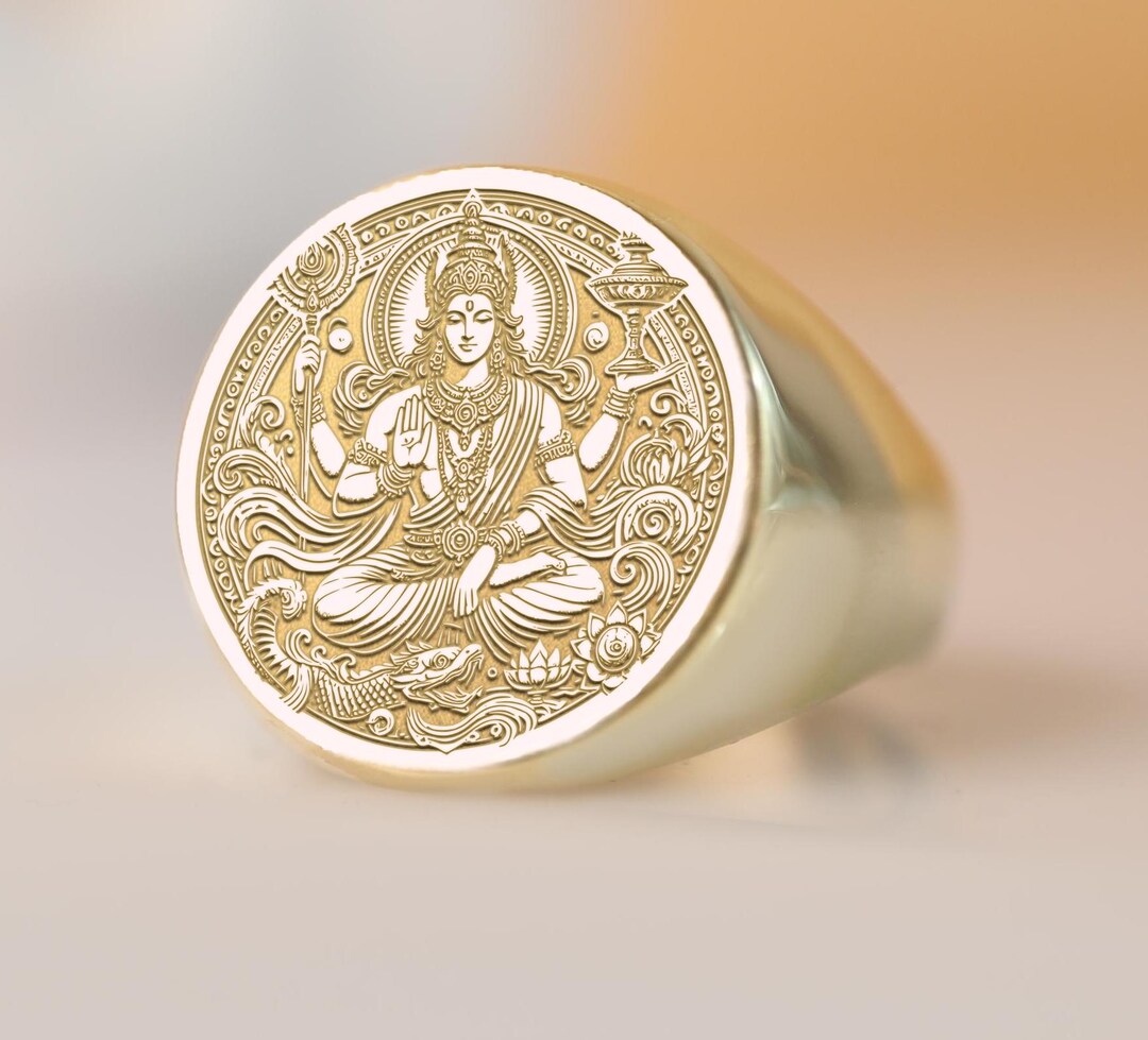 Vishnu Signet Ring: Hindu God Jewelry, Spiritual Gift - Etsy