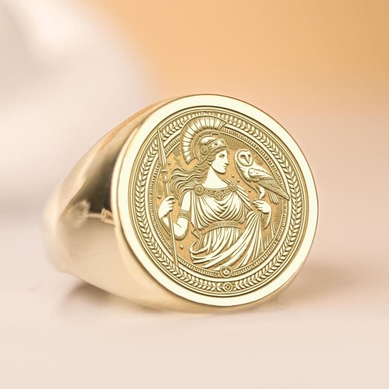Owl Mens Signet Ring - Etsy