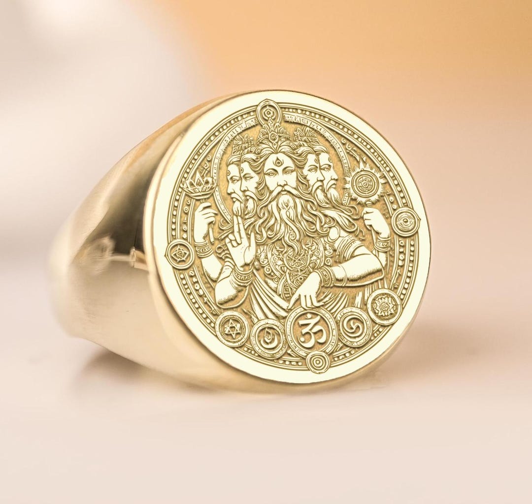 Handmade Brahma Signet Ring: Hindu God Jewelry, Mythology Gift - Etsy