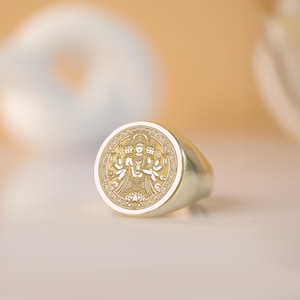 Sterling Silver Vishnu Signet Ring - Religious Hindu Gift for Him - Etsy