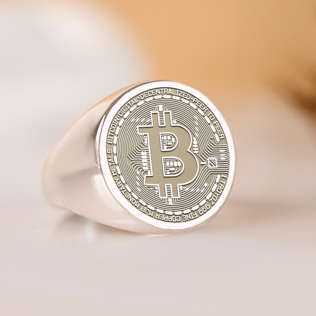 Bitcoin Signet Ring in Sterling Silver or Gold Plated - Crypto Investor ...