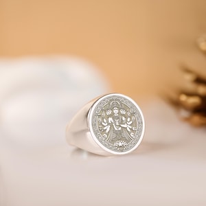 Sterling Silver Vishnu Signet Ring - Religious Hindu Gift for Him - Etsy