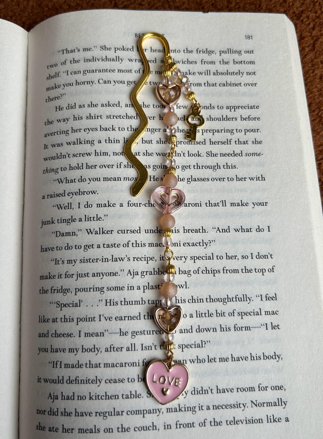 Beautiful Beaded Bookmark!! Valentines Hearts, Pink, and Gold - Etsy