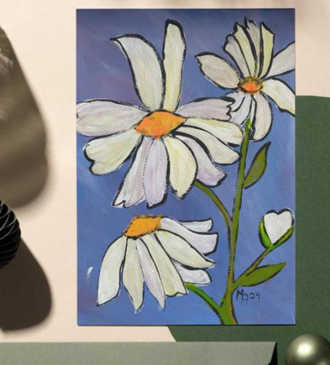 Daisies-printable Note Card Digital File - Etsy