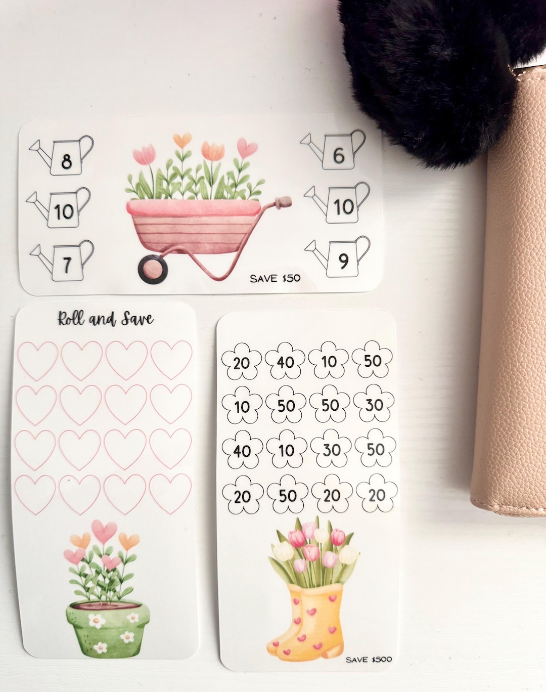 Spring Flowers Savings Challenge Tracker: Laminated Cash Envelope ...