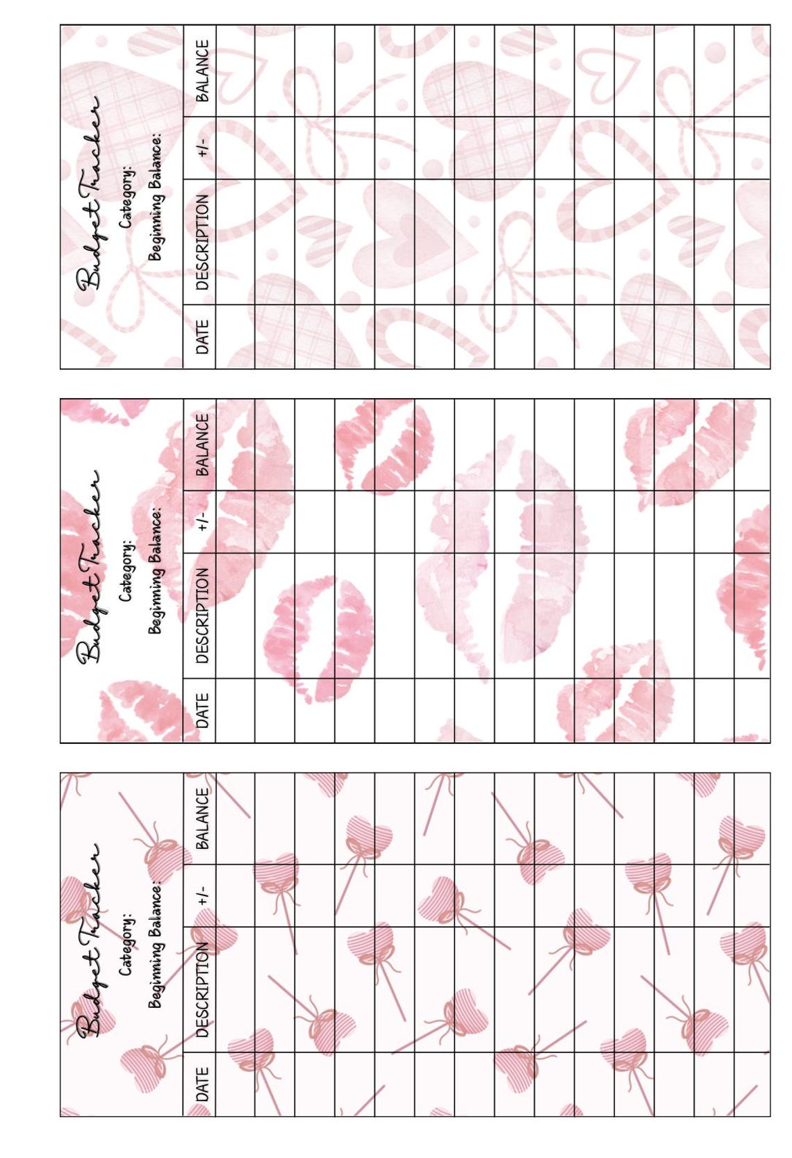 Girly Budget Tracker Inserts ~ A6 Cash Envelope ~ Printable Download - Etsy