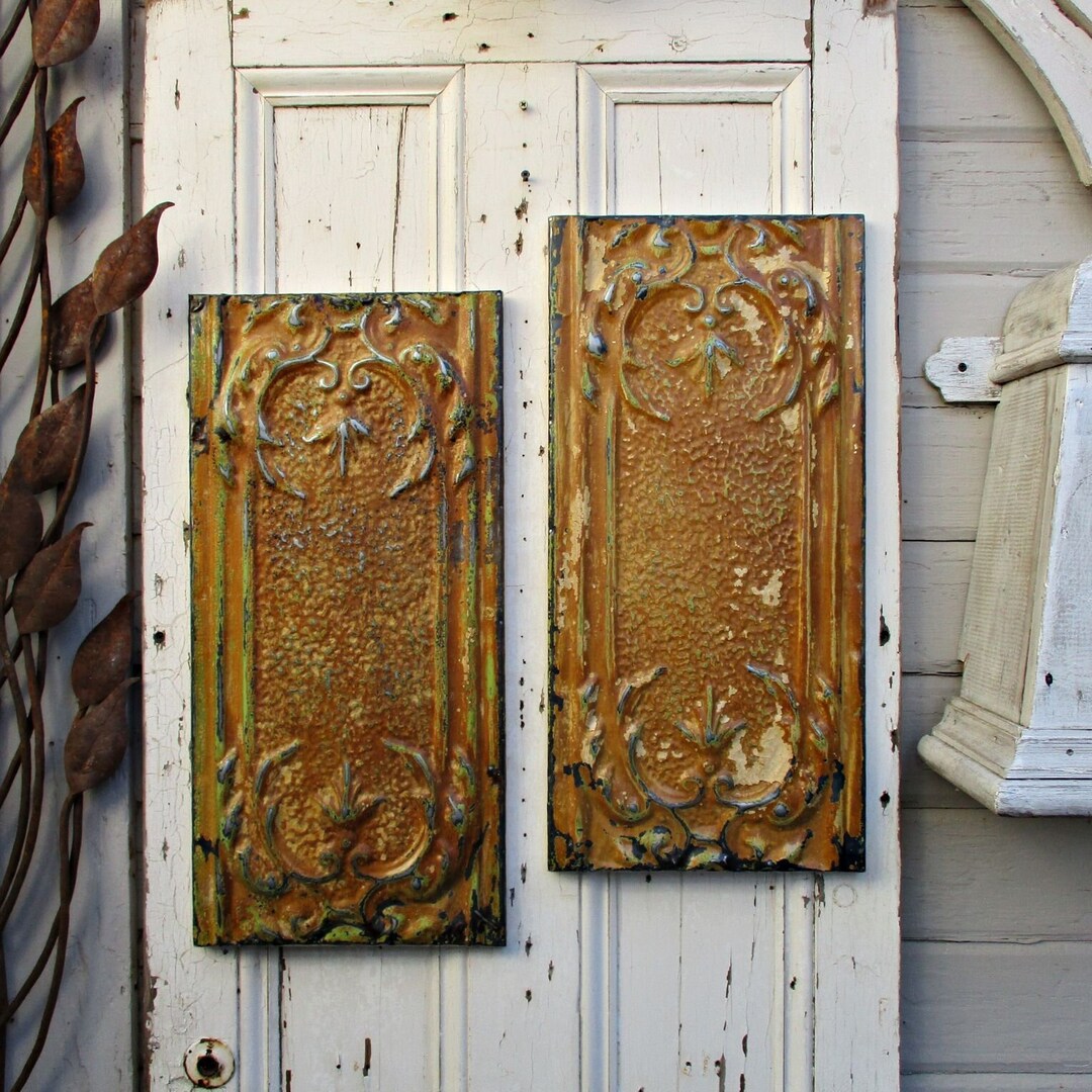 Antique Architectural Salvage Set of 2 Framed Ceiling Tin - Etsy