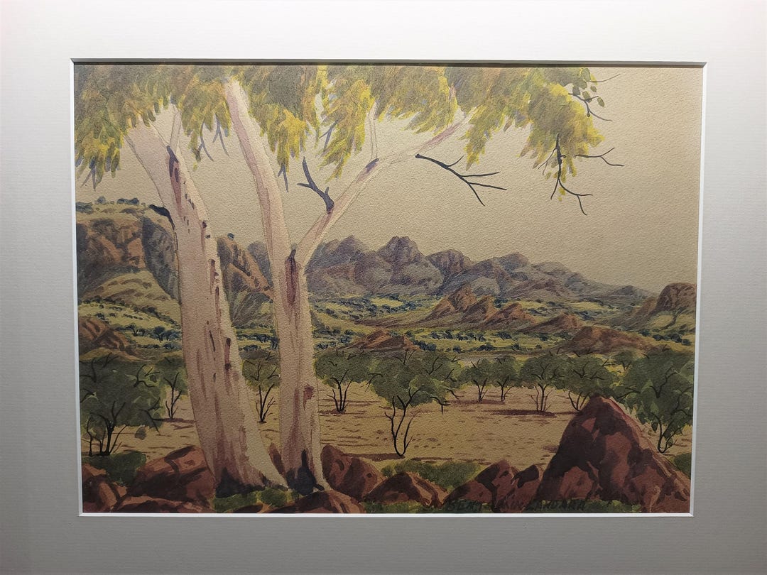 Vintage Indigenous Watercolour Benjamin Landara Original Watercolour ...