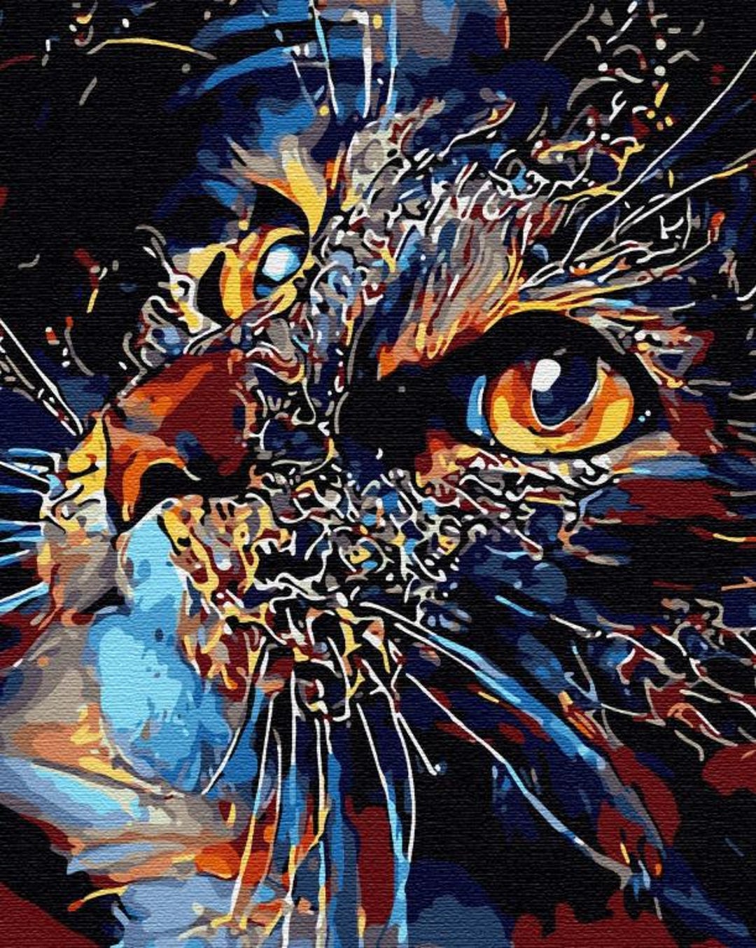 Cat Painting by Numbers Kit DIY Coloring on Canvas Inspired Numbered ...
