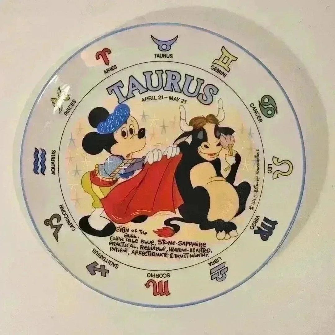 Schmid Walt Disney Signs of the Zodiac Mickey Mouse Collector Plate - Etsy