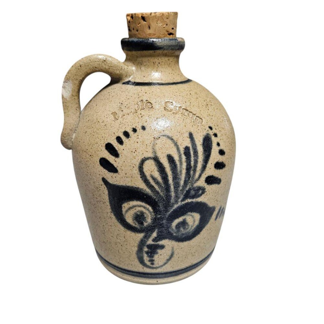Vintage Cedar Swamp Stoneware Co. Maple Syrup Jug Signed by Jack Boyko ...
