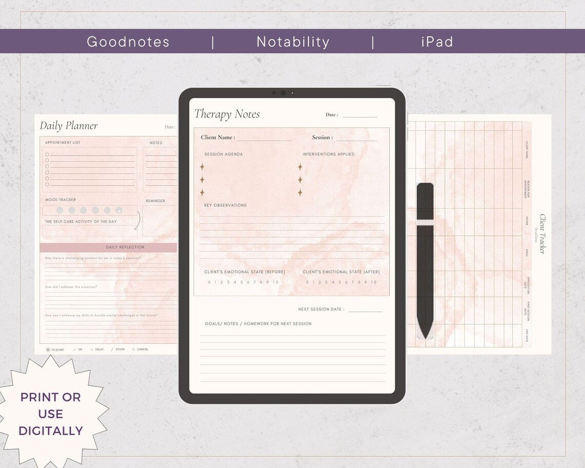 Therapist Planner | Case Management | Client Intake Form | Therapy ...